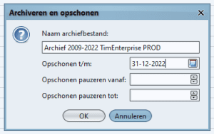 Hoe kan ik in Tim archiveren en opschonen? - Aenova